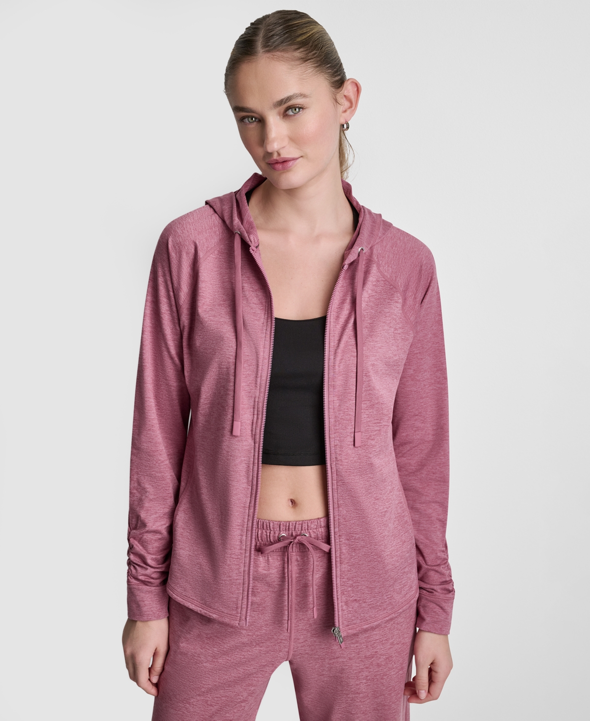 Click here for Dkny Womens Full-Zip Long-Sleeve Hoodie - Mesa Ros... prices