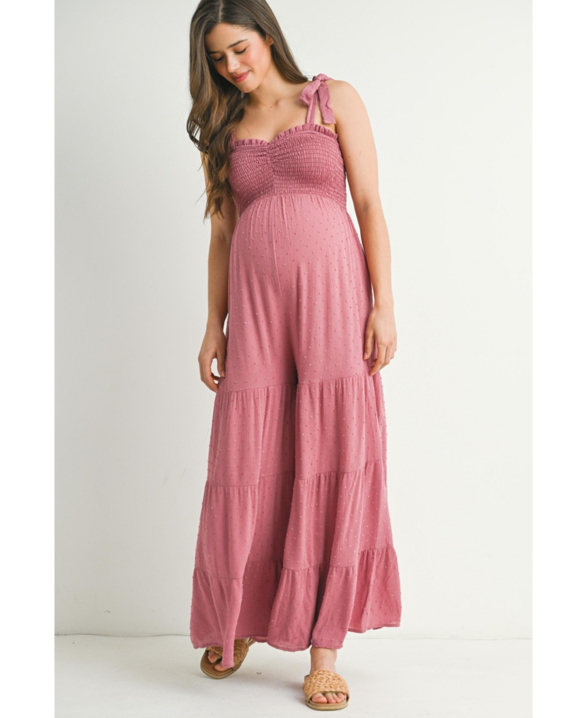 Click here for Hello Miz Maternity Sleeveless Smocked Wide Leg Ju... prices