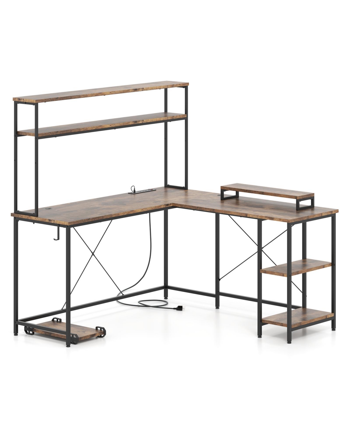 Click here for Slickblue L Shaped Gaming Desk with Hutch Monitor... prices