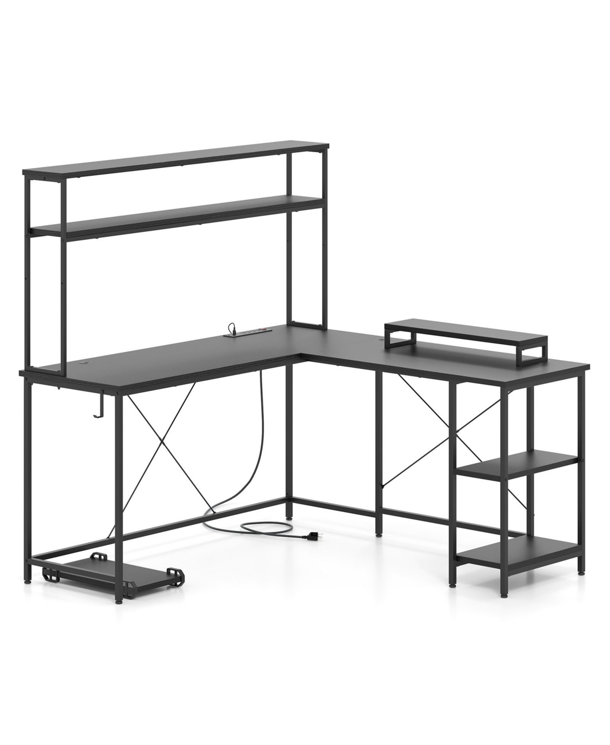 Click here for Slickblue L Shaped Gaming Desk with Hutch Monitor... prices