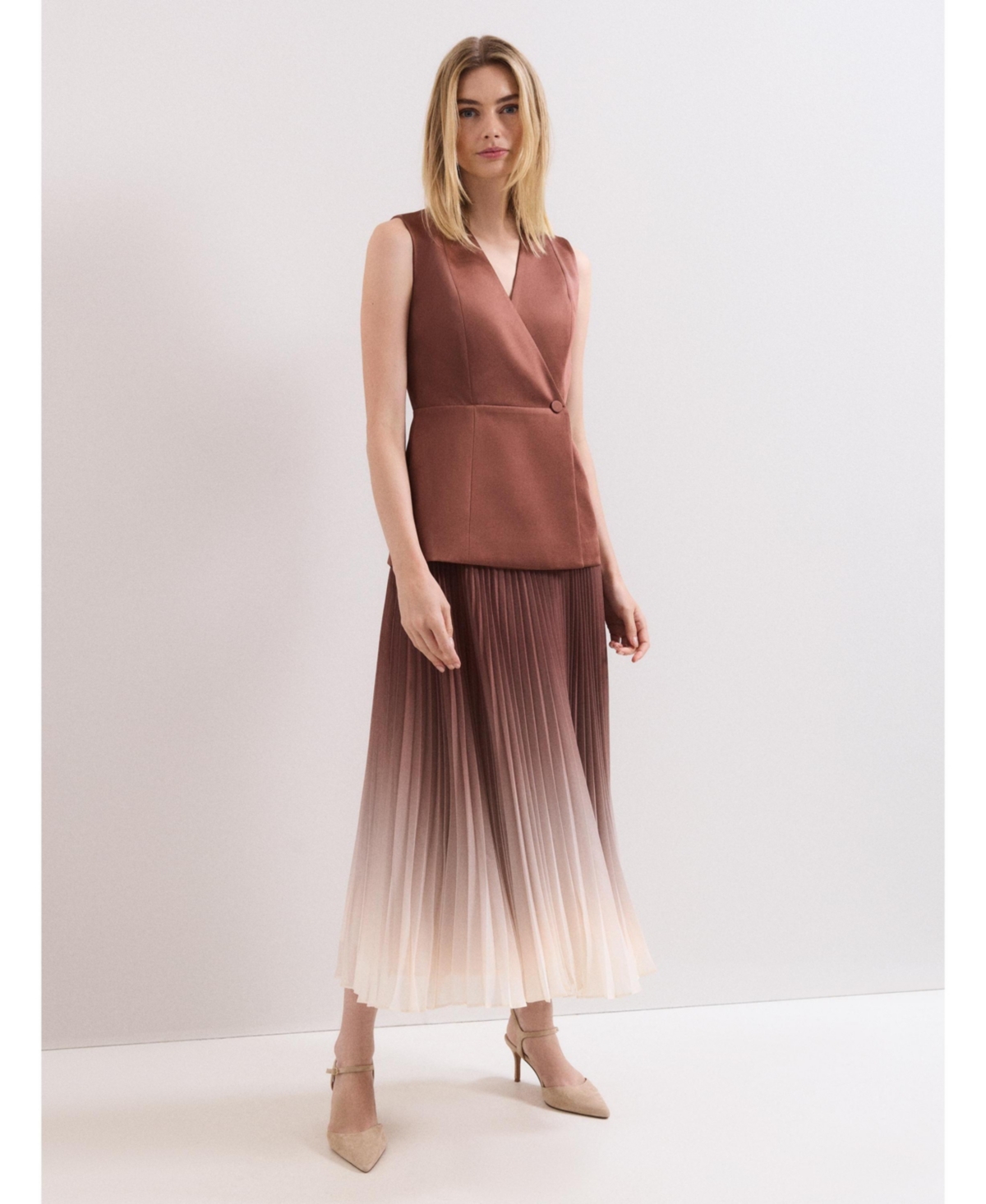 Click here for Phase Eight Womens Solana Ombre Dress - Brown prices