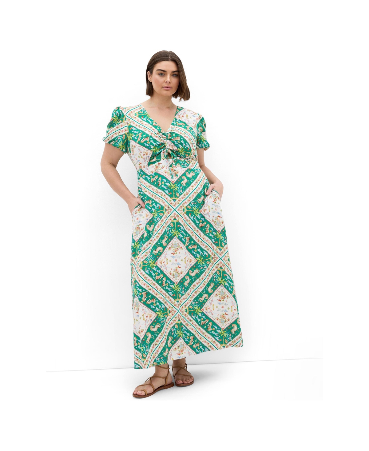 Click here for City Chic Womens Plus Size Aliya Ditsy Print Maxi... prices