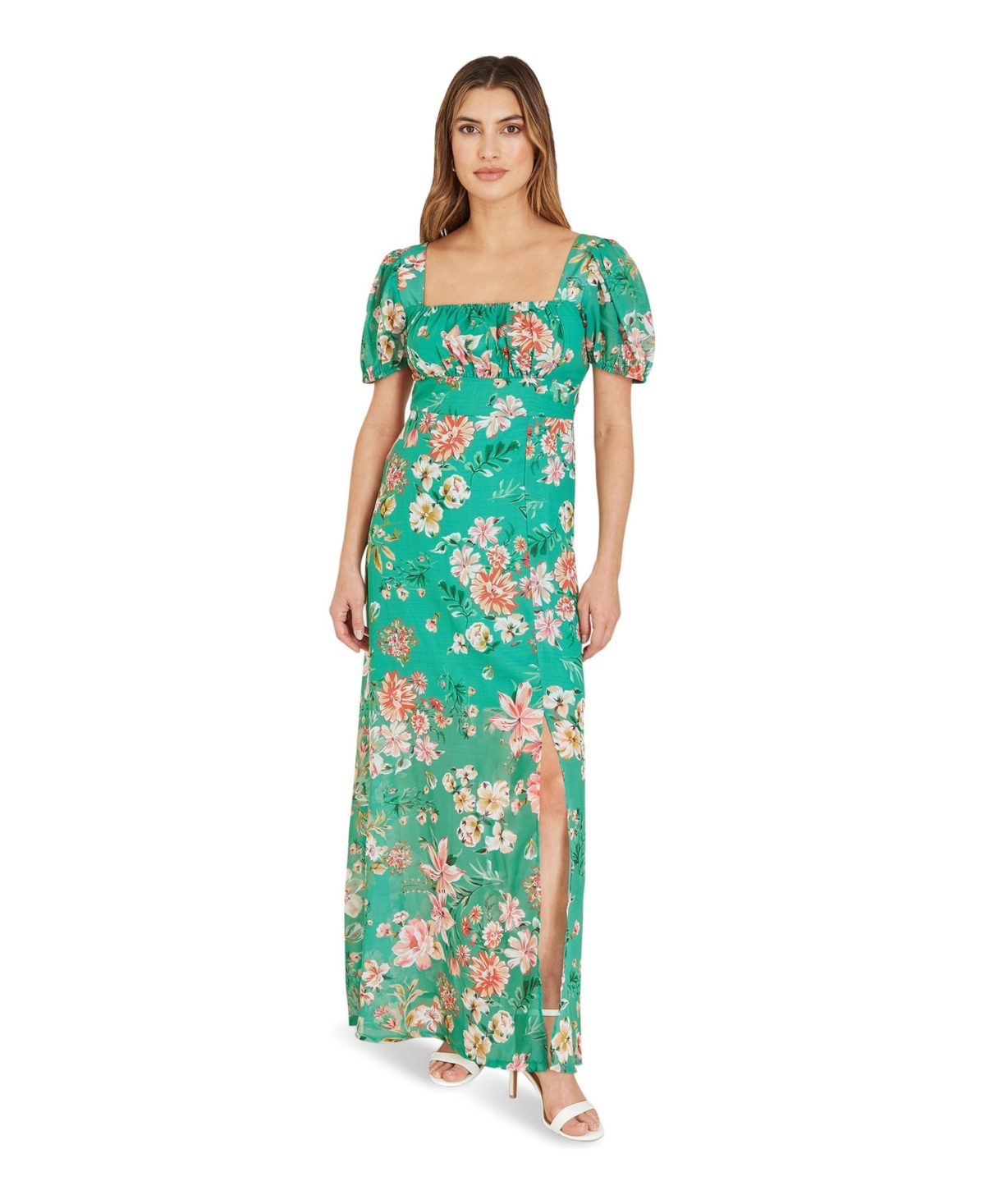 Click here for Yumi Womens Floral Print Square Neck Maxi Dress -... prices