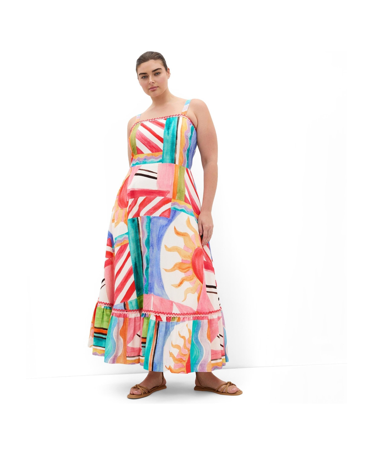 Click here for City Chic Womens Plus Size Sunlit Print Maxi Dress... prices