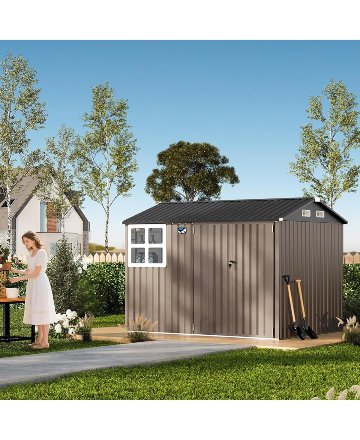 Click here for GarveeLife Outdoor Metal Garden Tool Storage Shed... prices