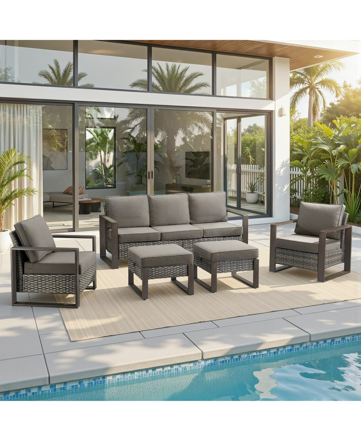 Click here for Pocassy 5 Pieces Outdoor Furniture-High Back Outdo... prices