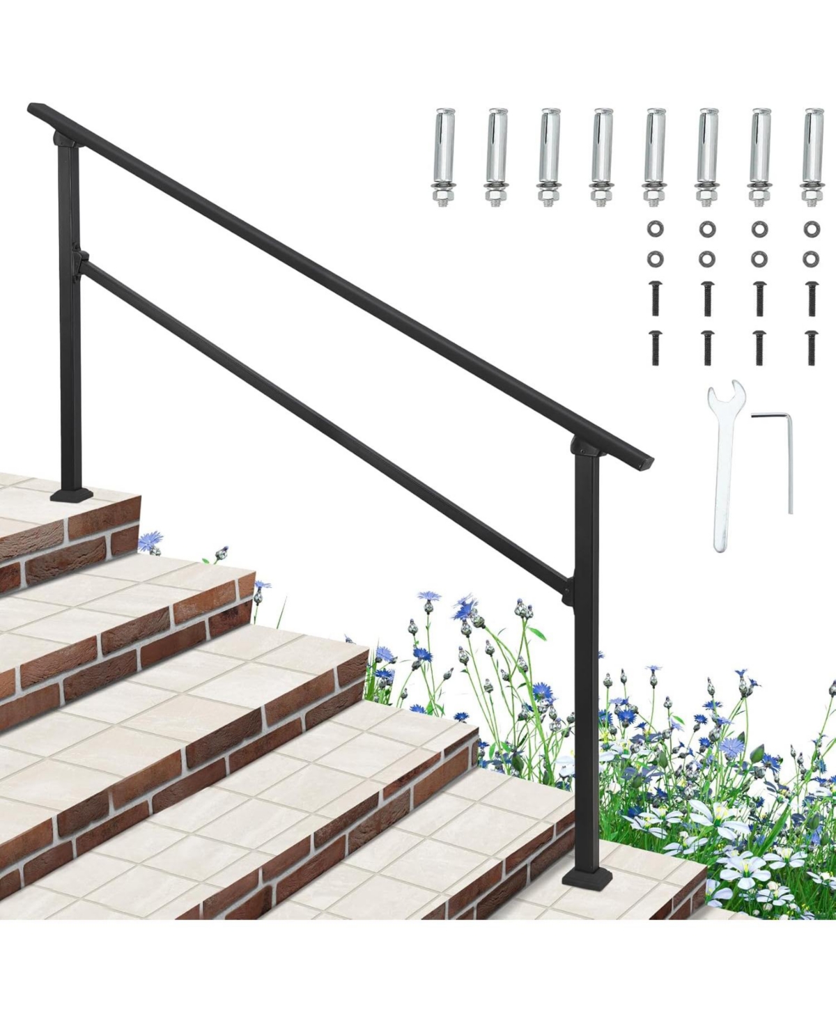 Click here for gaomon 6-Step Outdoor Stair Railing Aluminium Allo... prices