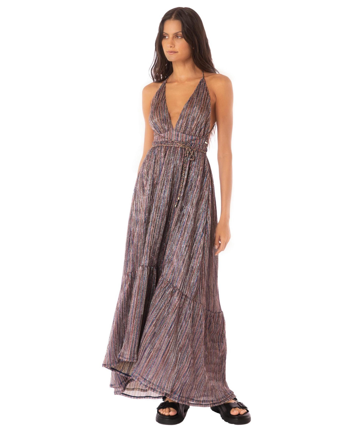 Click here for Maaji Womens Golden Stripes Moon Bay - Open blue prices