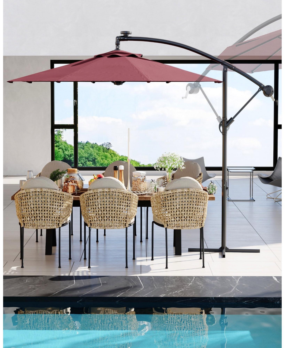 Click here for gaomon 10FT Cantilever Patio Umbrella with 360degr... prices