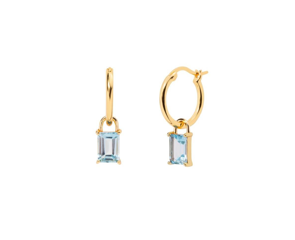 Click here for Little Sky Stone Iris Birthstone Hoops Earing - Aq... prices