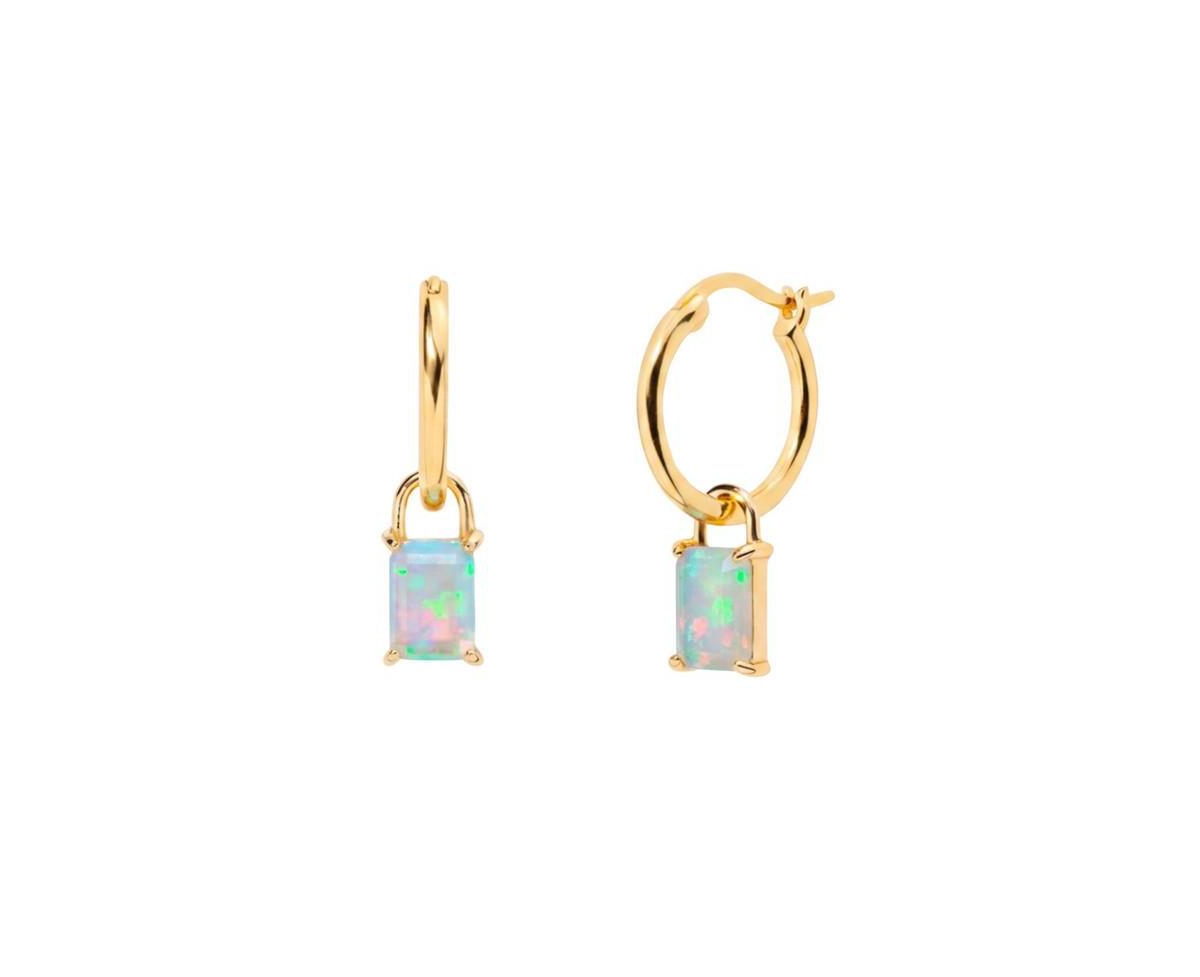Click here for Little Sky Stone Iris Birthstone Hoops Earing - Op... prices