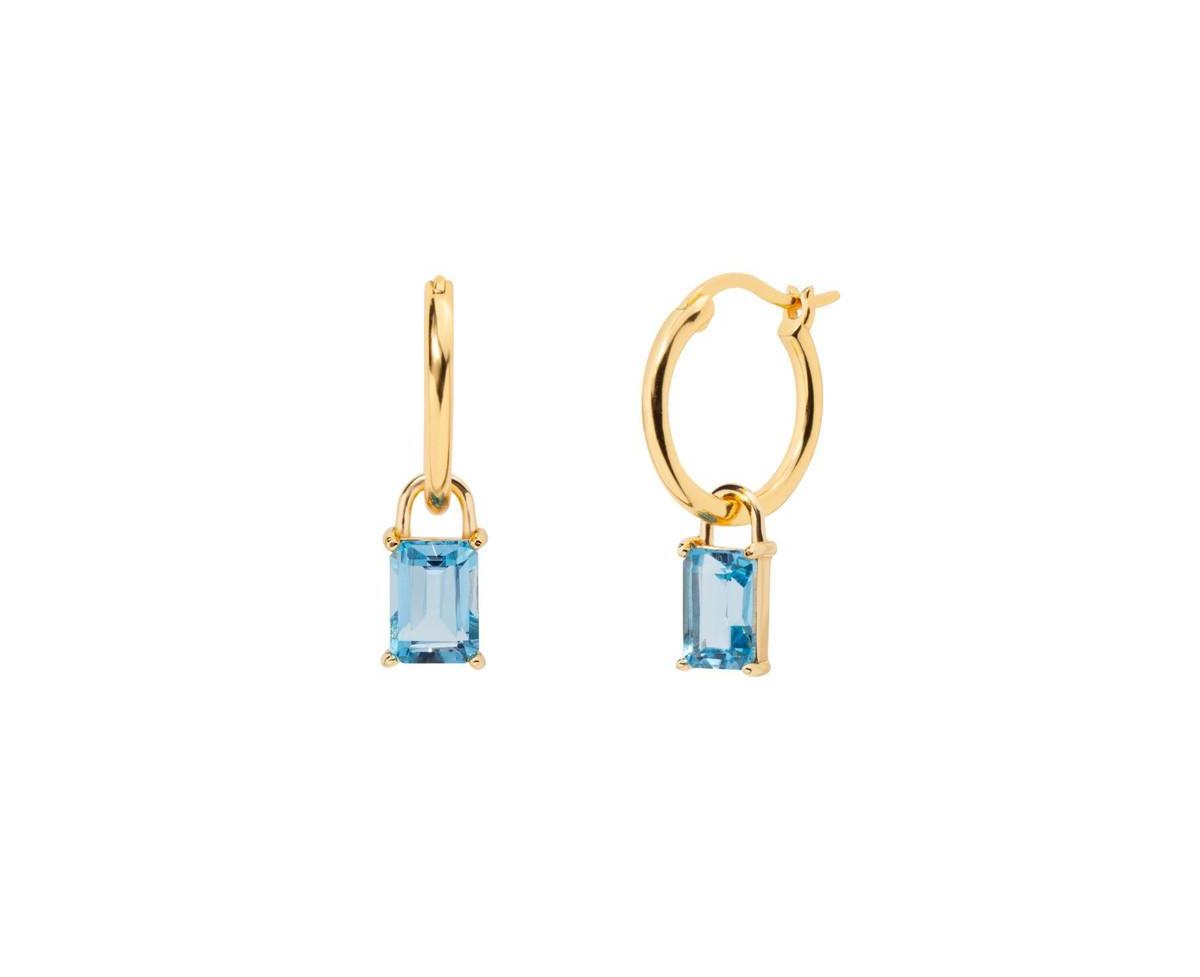 Click here for Little Sky Stone Iris Birthstone Hoops Earing - Bl... prices