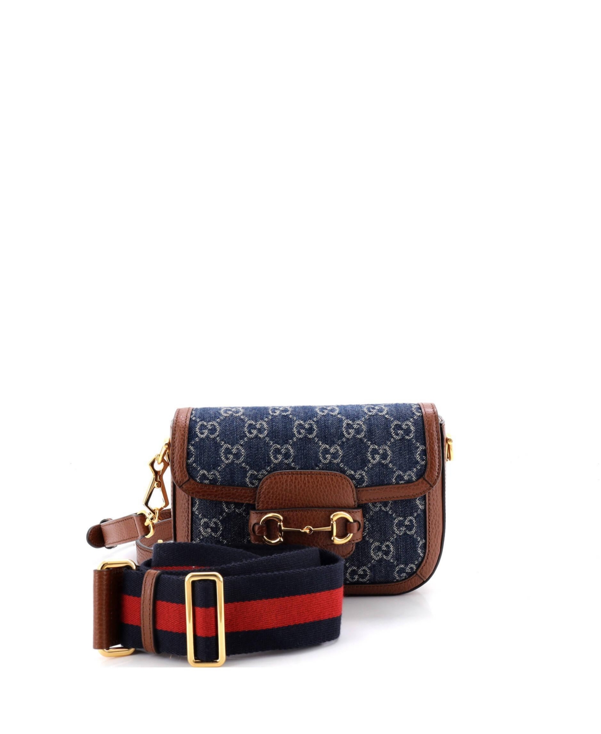 Click here for Pre-Owned Gucci Mini Horsebit 1955 Shoulder Bag Gg... prices