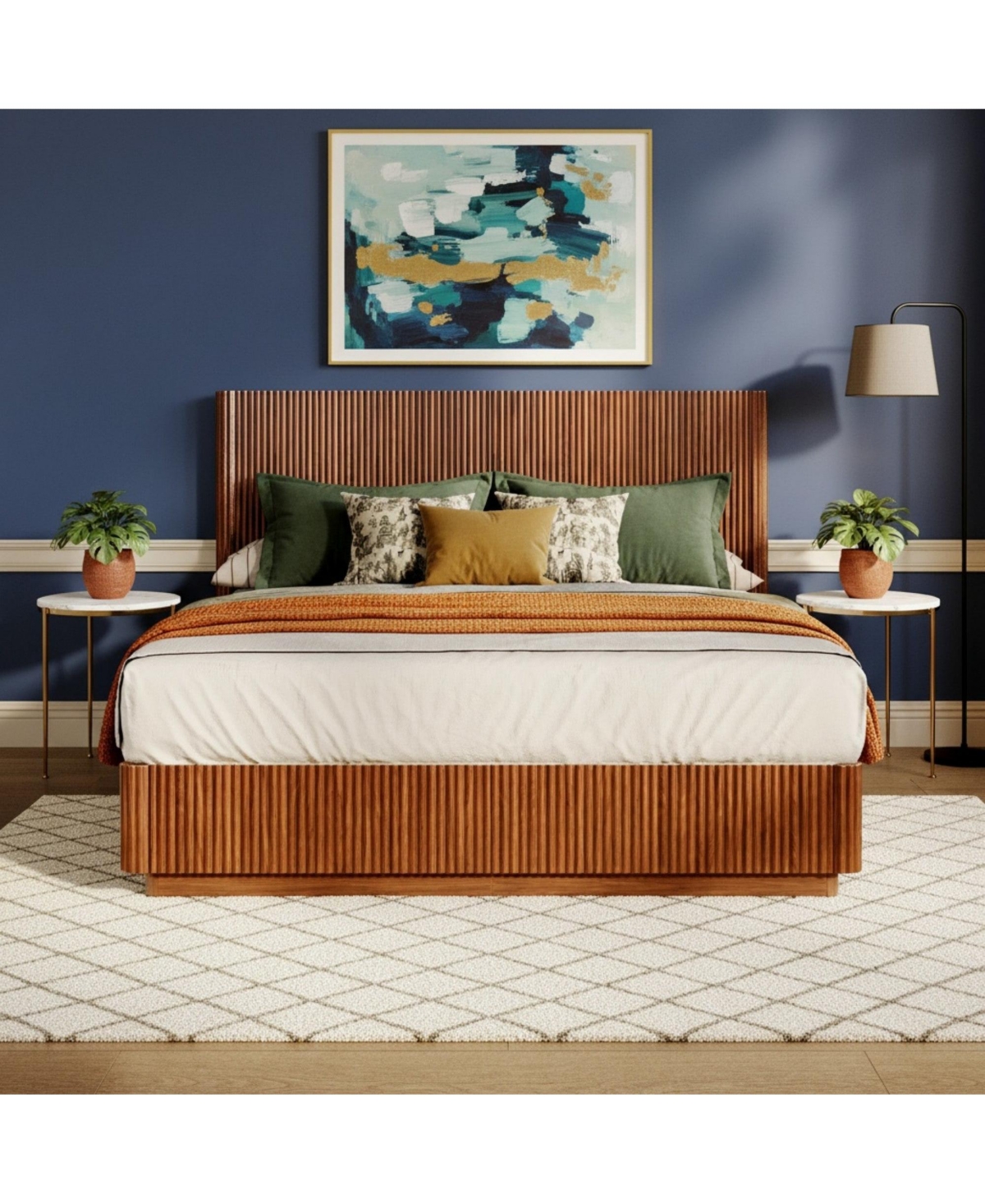 Click here for Sailvan Queen Bed Frame with Led Lights and Corrug... prices