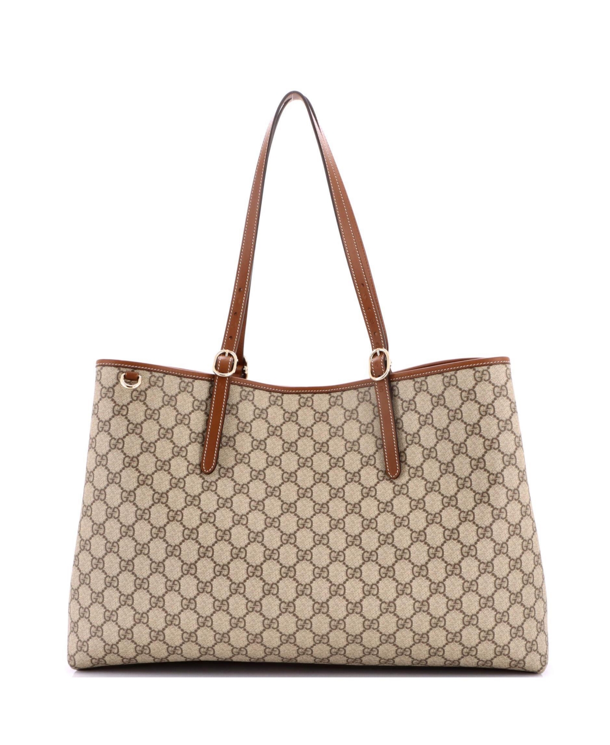 Click here for Pre-Owned Gucci Large Emblem Tote Gg Coated Canvas... prices