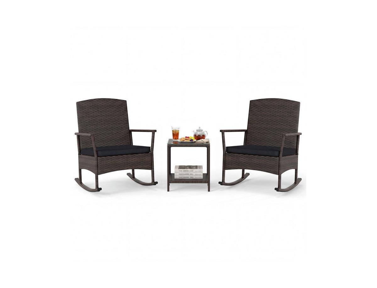 Click here for Lucky One 3 Piece Patio Rocking Bistro Set with Cu... prices