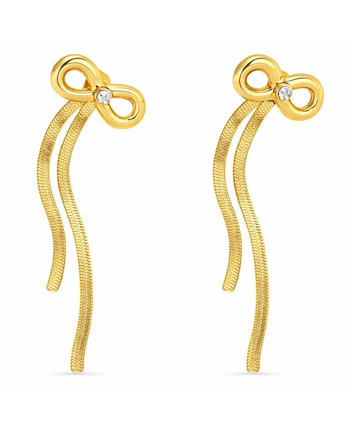 Click here for Rebl Jewelry Womens Bow Chain Drop Earring - Gold prices