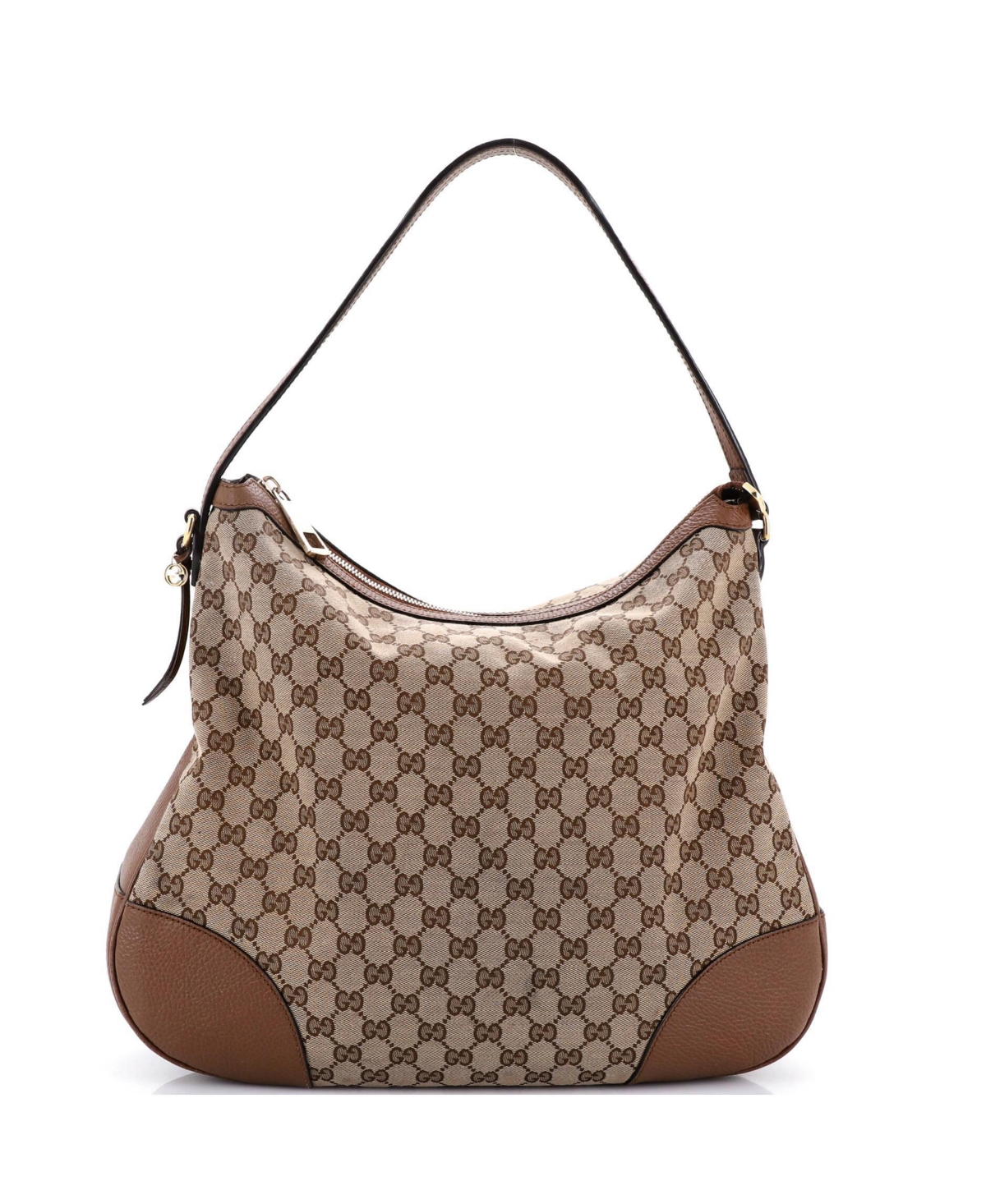 Click here for Pre-Owned Gucci Large Bree Hobo Gg Canvas with Lea... prices