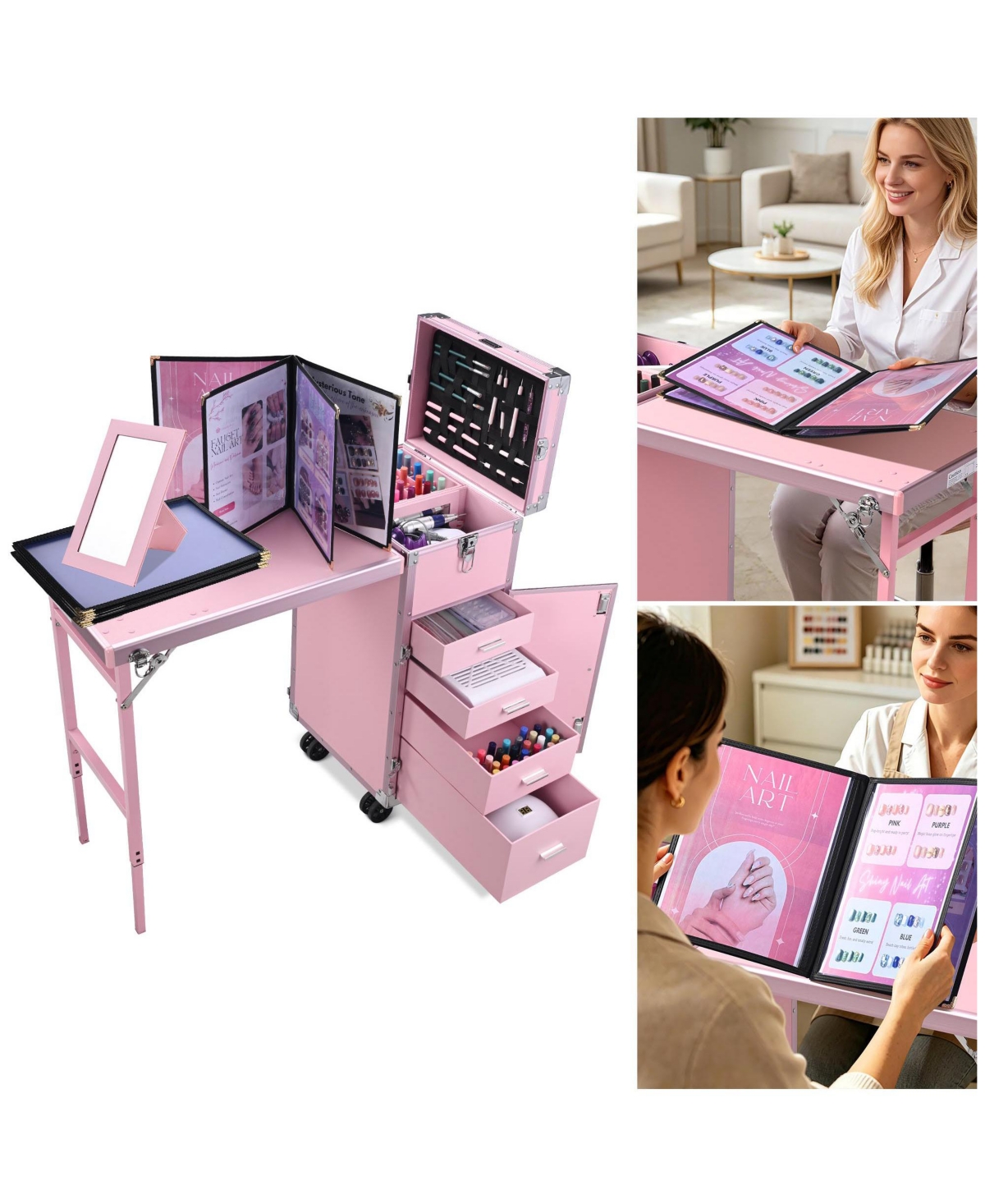 Click here for Byootique Portable Manicure Table Nail Desk Statio... prices