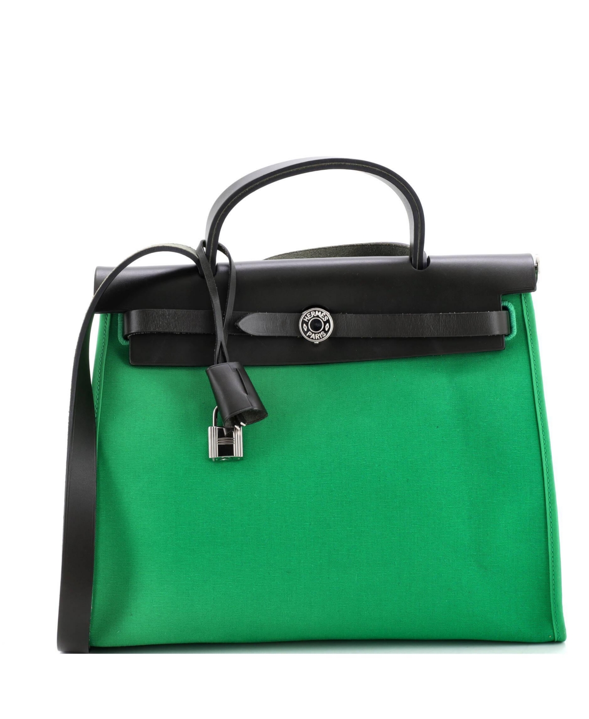 Click here for Pre-Owned HERMES 31 Herbag Zip Leather and Toile -... prices