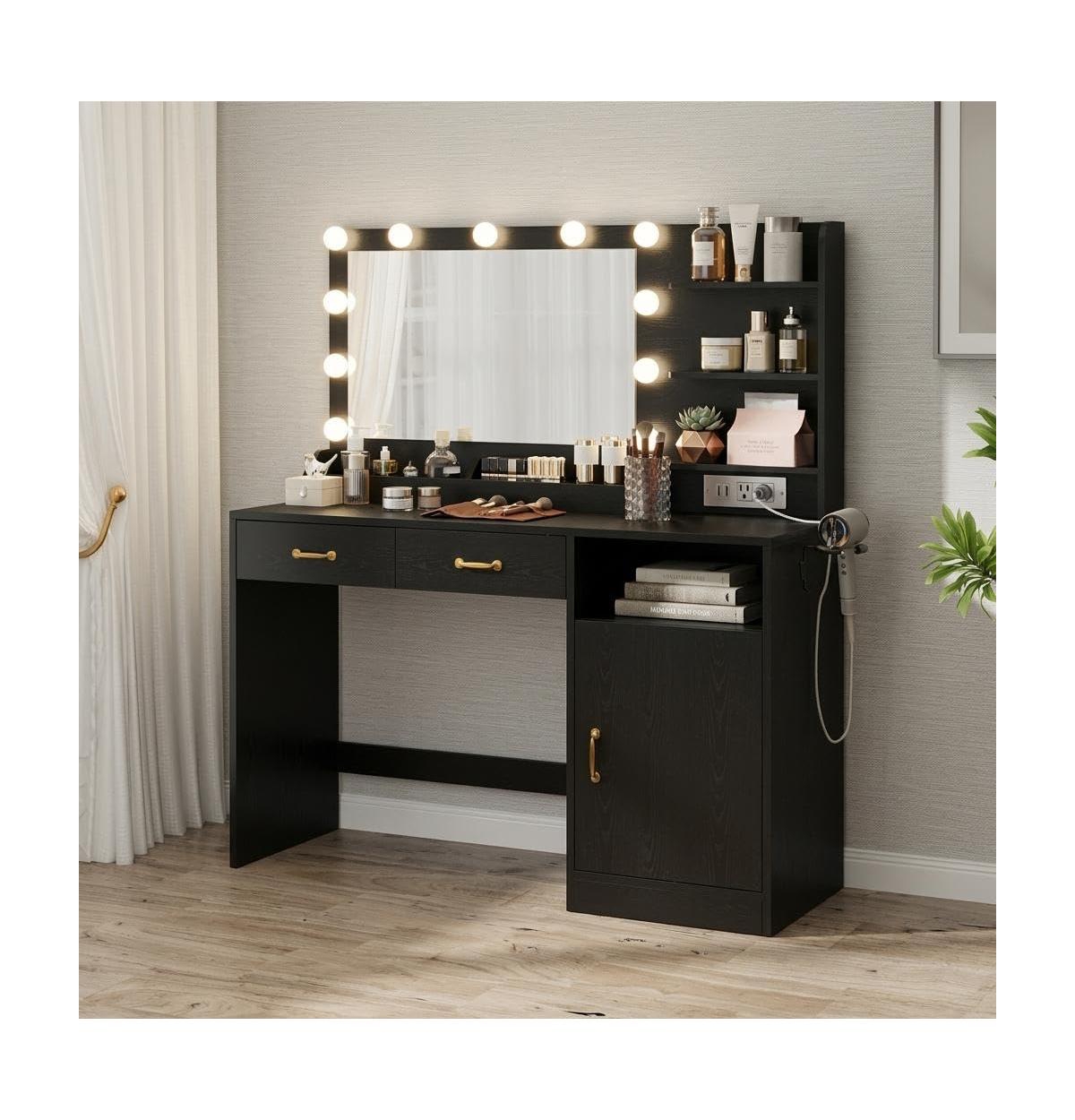 Click here for gaomon Vanity Desk with Lighted Mirror and Chargin... prices
