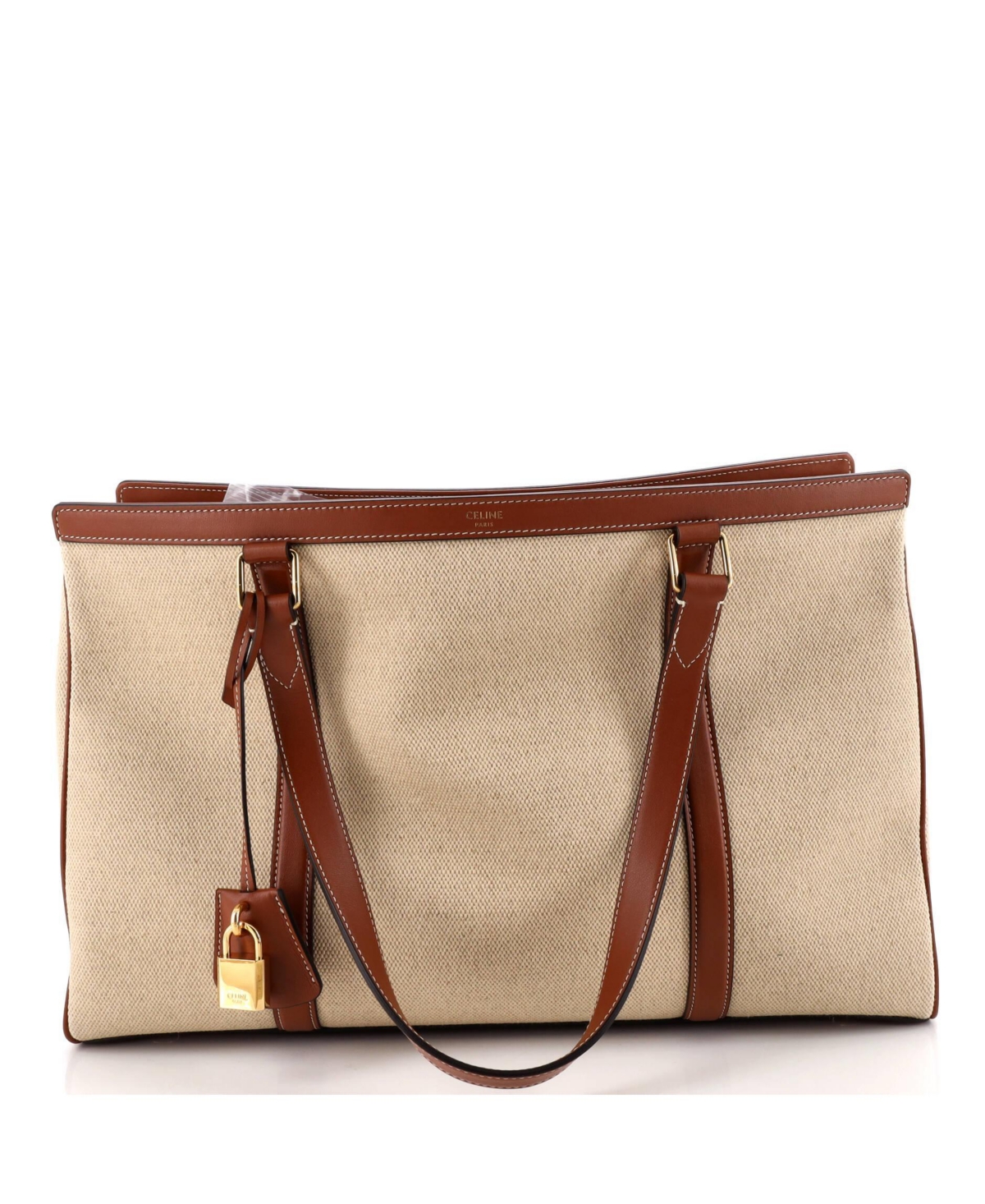 Click here for Pre-Owned Celine Medium Cabas 16 Bag Canvas with L... prices