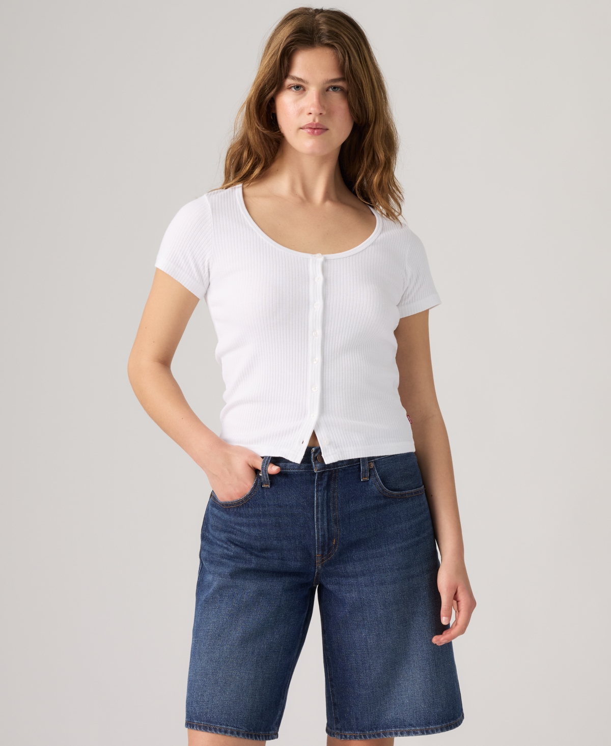 Click here for Levis Womens Austen Button-Up Short-Sleeve Top - B... prices