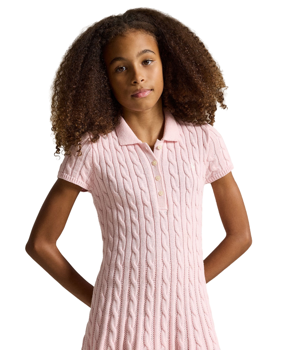 Click here for Polo Ralph Lauren Big Girls Cable-Knit Cotton Polo... prices