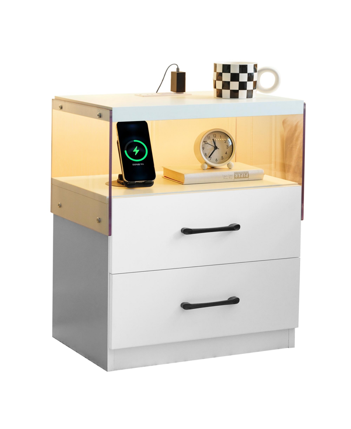 Click here for Rainsken Led Nightstand with Charging Station  Mod... prices