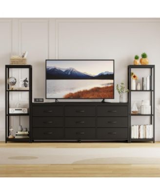 gaomon TV Stand for 75 Inch TV, Entertainment Center with LED Lights ...