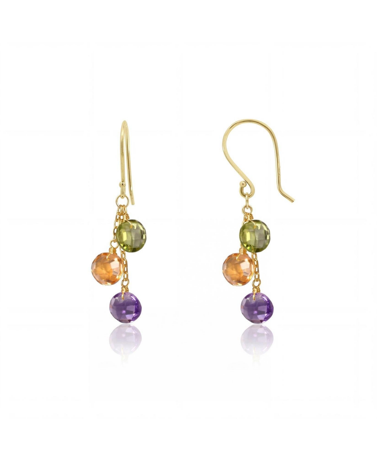 Click here for The Lovery Tricolor Bead Dangle Earrings 14K Gold... prices