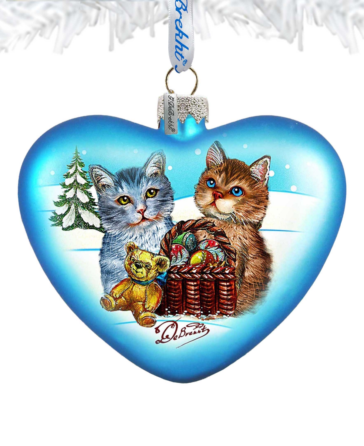 Click here for G.DeBrekht Kitty Cats Love Heart Holiday Ornament... prices