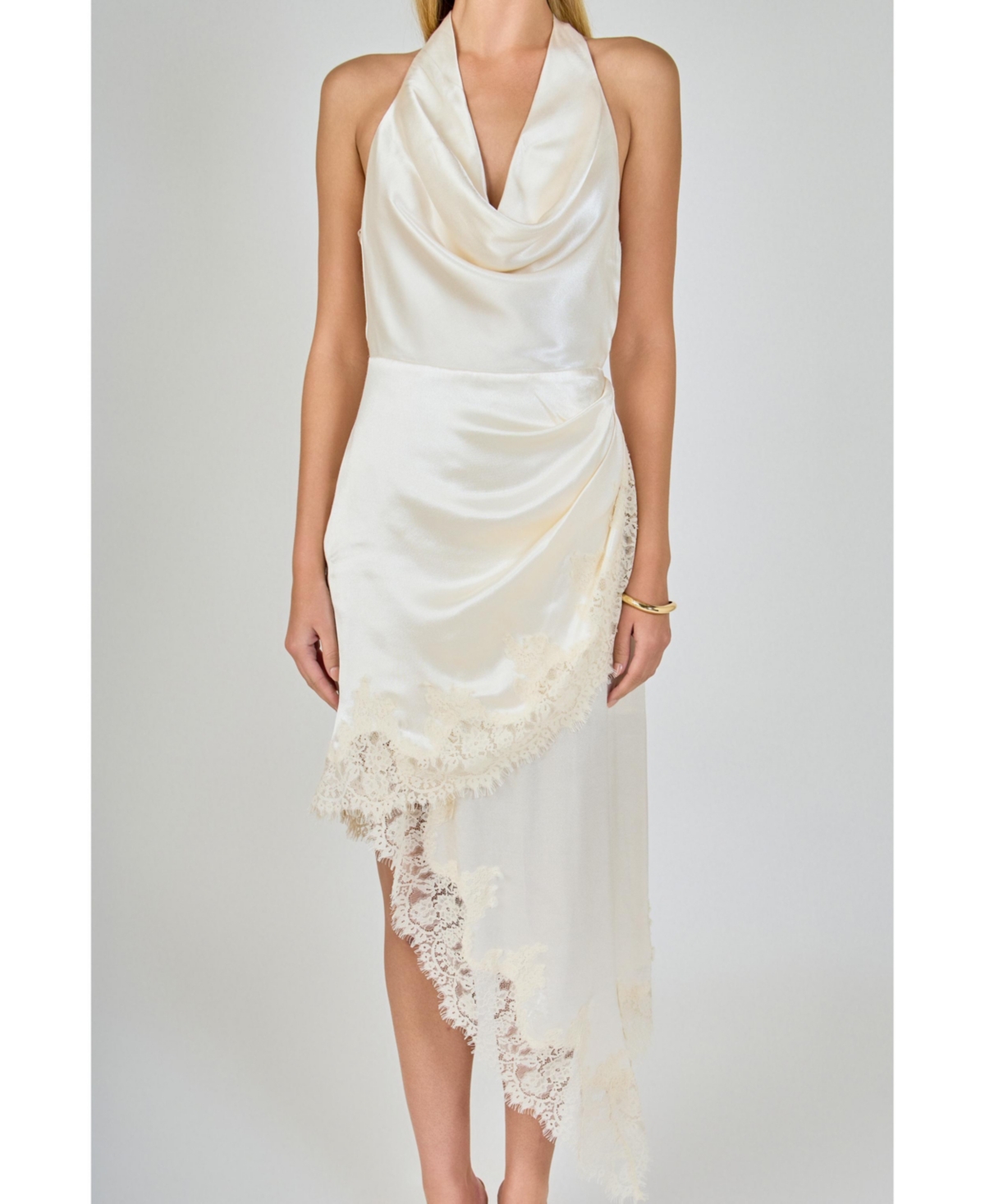 Click here for endless rose Womens Satin Lace Asymmetrical - Cham... prices