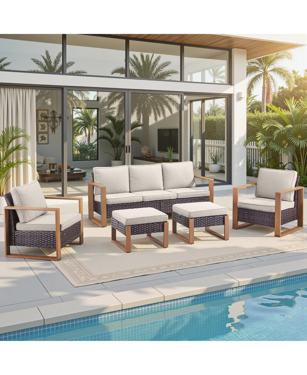 Click here for Pocassy 5 Pieces Outdoor Furniture-High Back Outdo... prices
