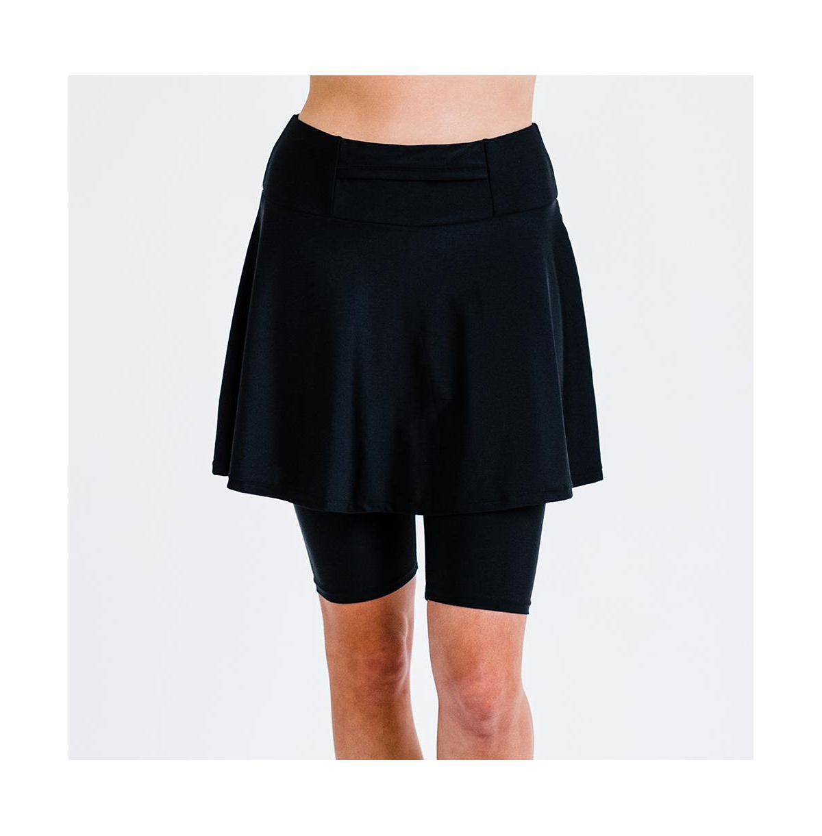 Click here for Calypsa Womens Midi Swim Skort - Black prices