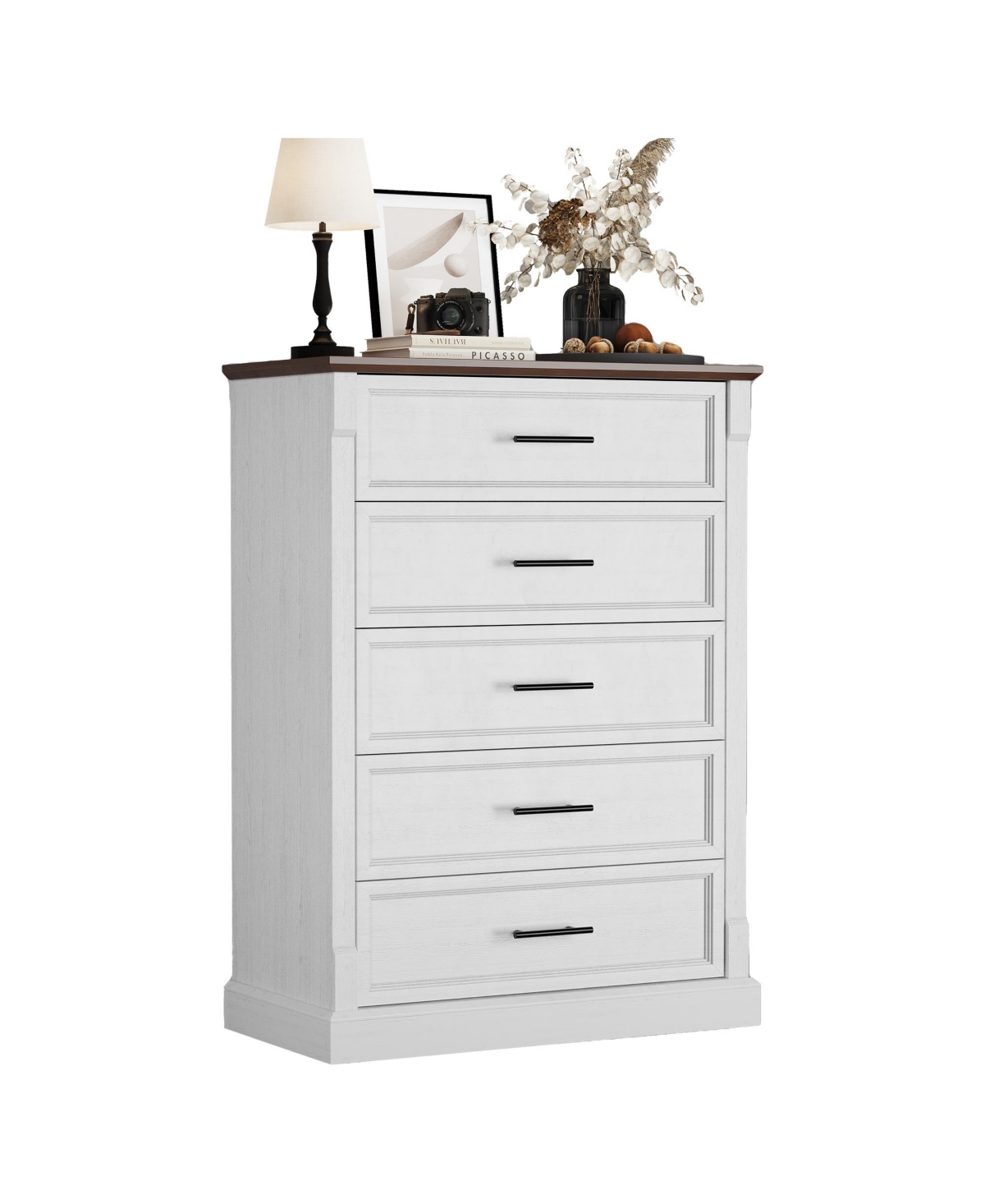 Click here for homfan 5-Drawer Farmhouse Tall Chest with Metal Ha... prices
