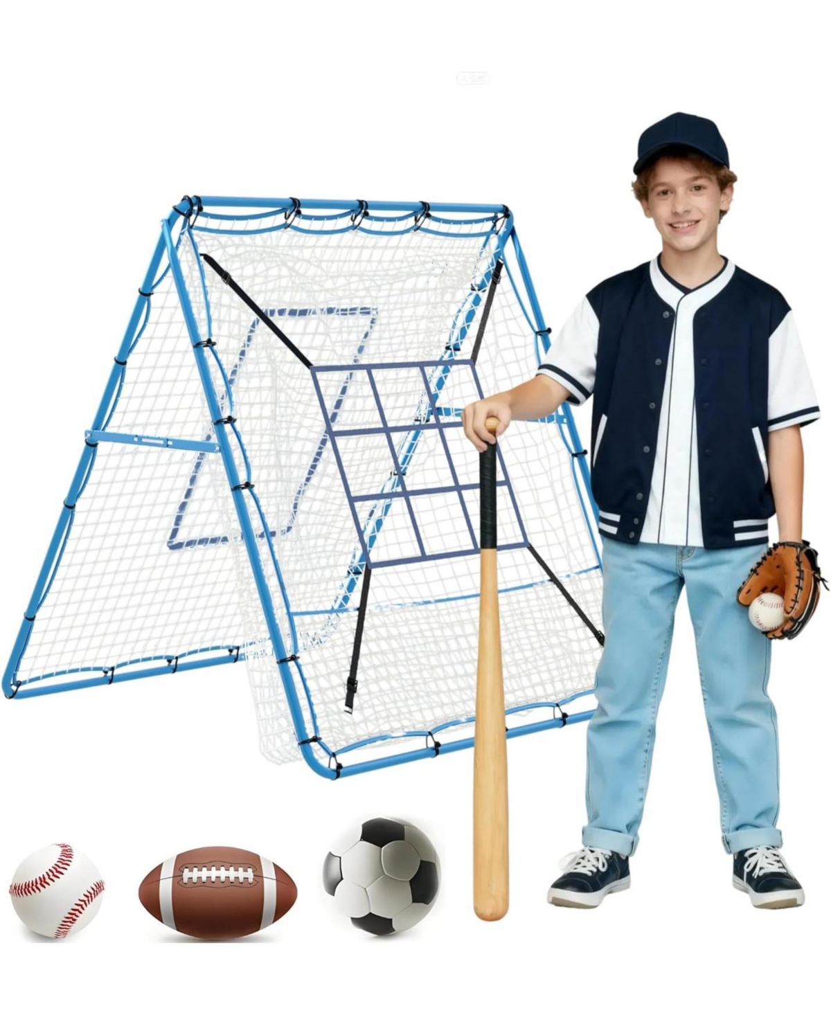 Click here for Xo 4x4.5 Ft Baseball Rebounder Net  Steel Frame Pi... prices