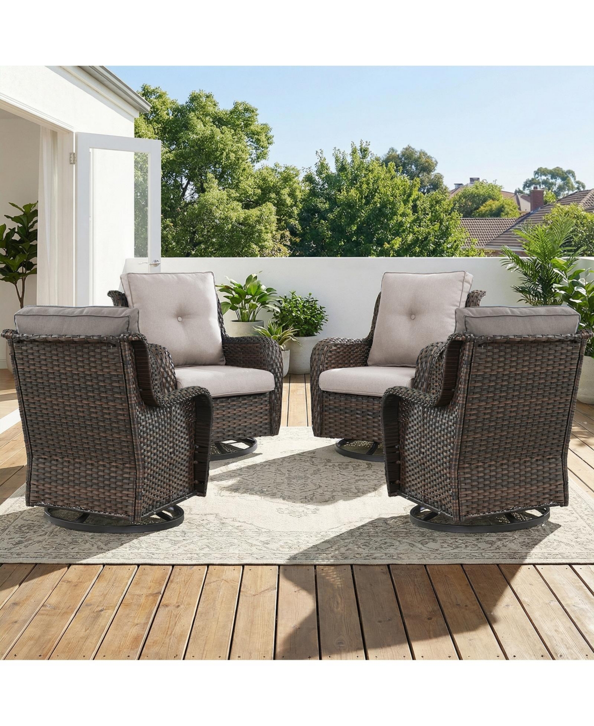 Click here for Pocassy Patio Chairs Outdoor Swivel Glider Set of... prices