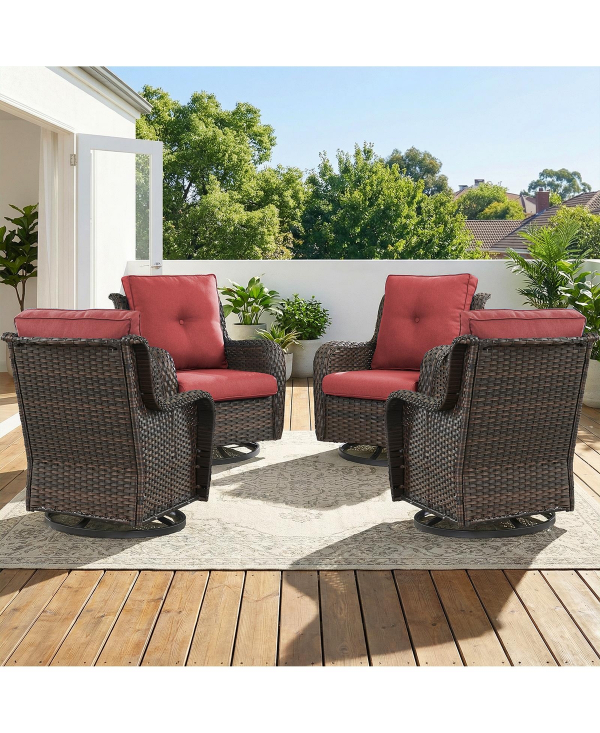 Click here for Pocassy Patio Chairs Outdoor Swivel Glider Set of... prices