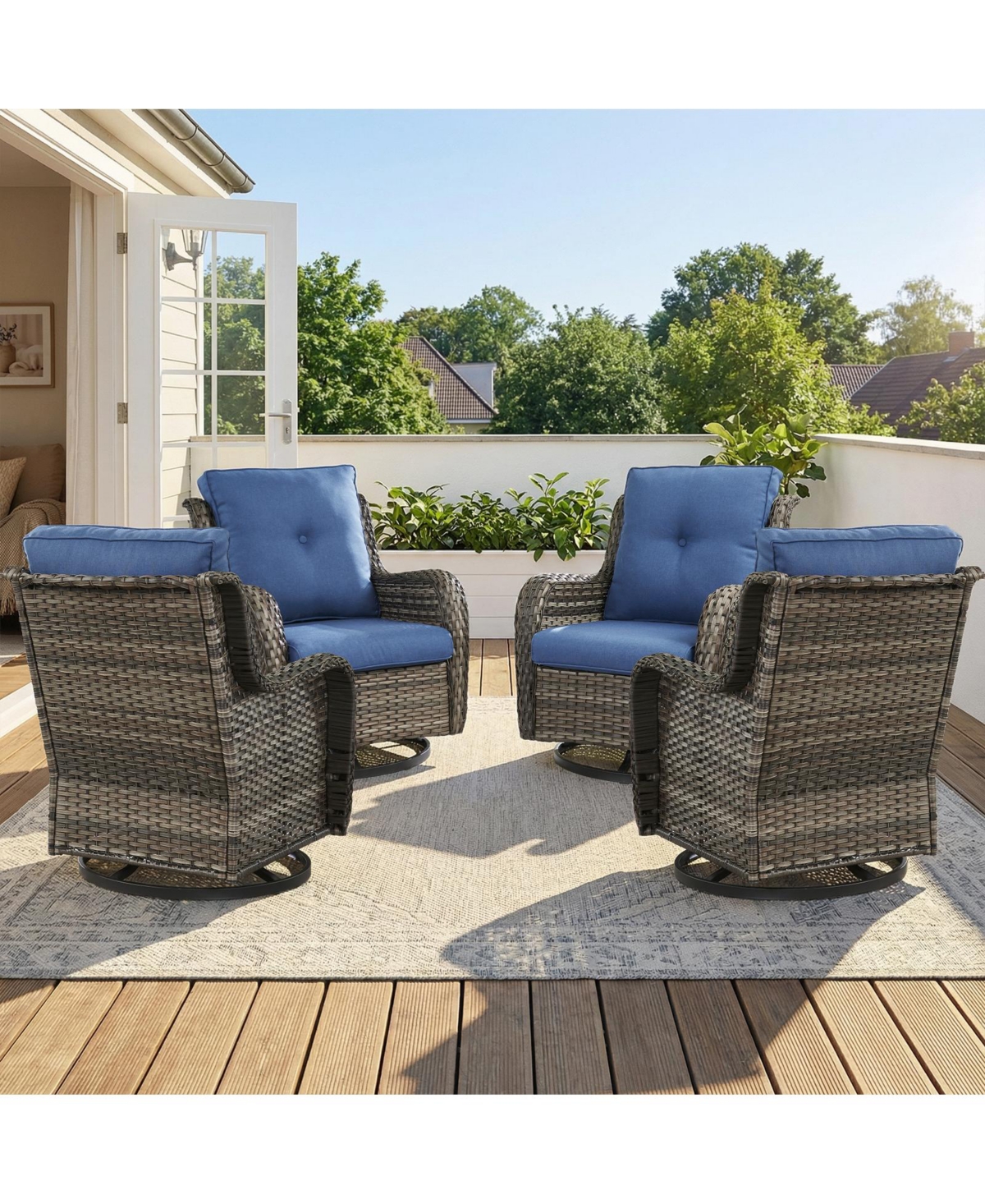 Click here for Pocassy Patio Chairs Outdoor Swivel Glider Set of... prices