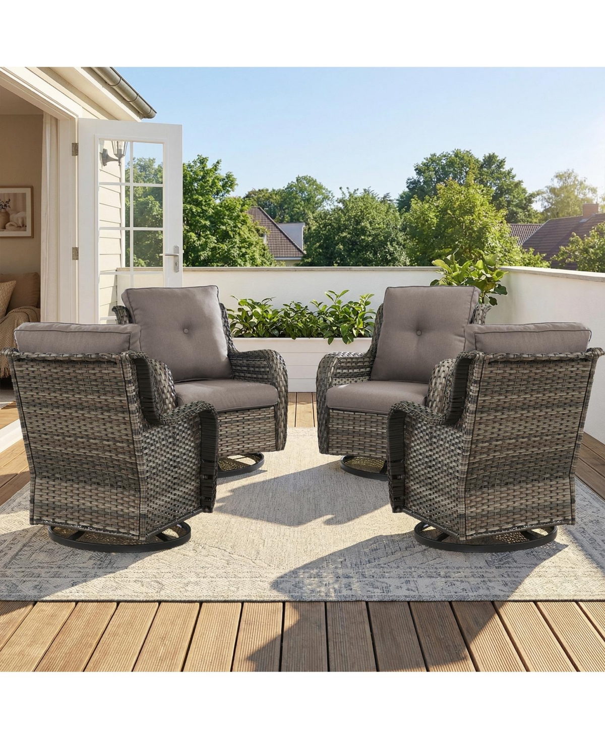 Click here for Pocassy Patio Chairs Outdoor Swivel Glider Set of... prices