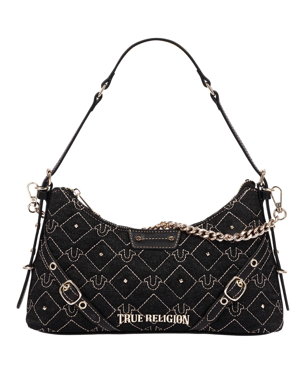 Click here for True Religion Studded Denim Chain Shoulder Bag - B... prices