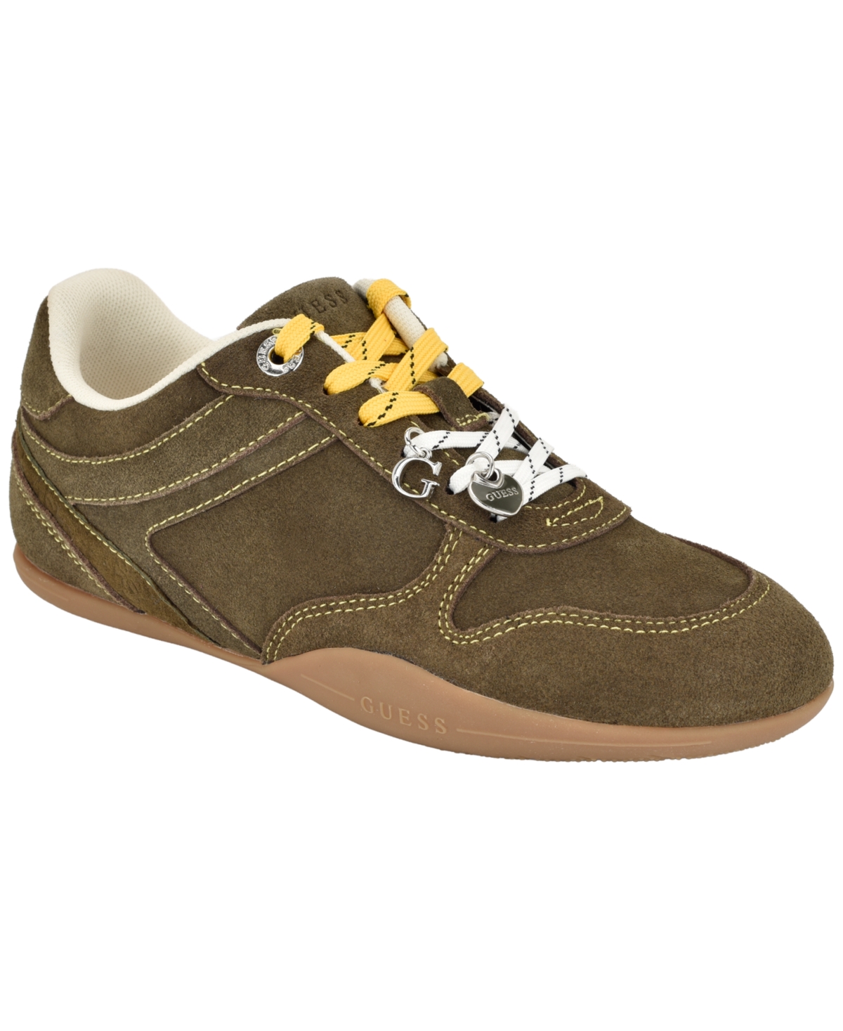 Click here for Guess Womens Besar Charms Contrast Laces Suede Sne... prices