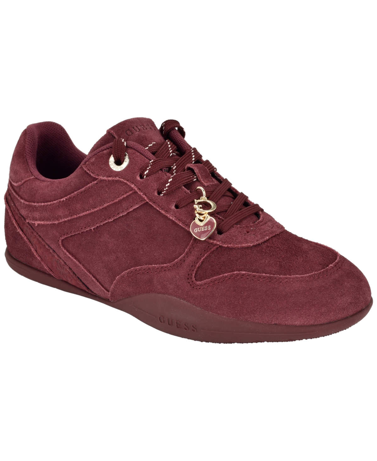 Click here for Guess Womens Besar Charms Contrast Laces Suede Sne... prices