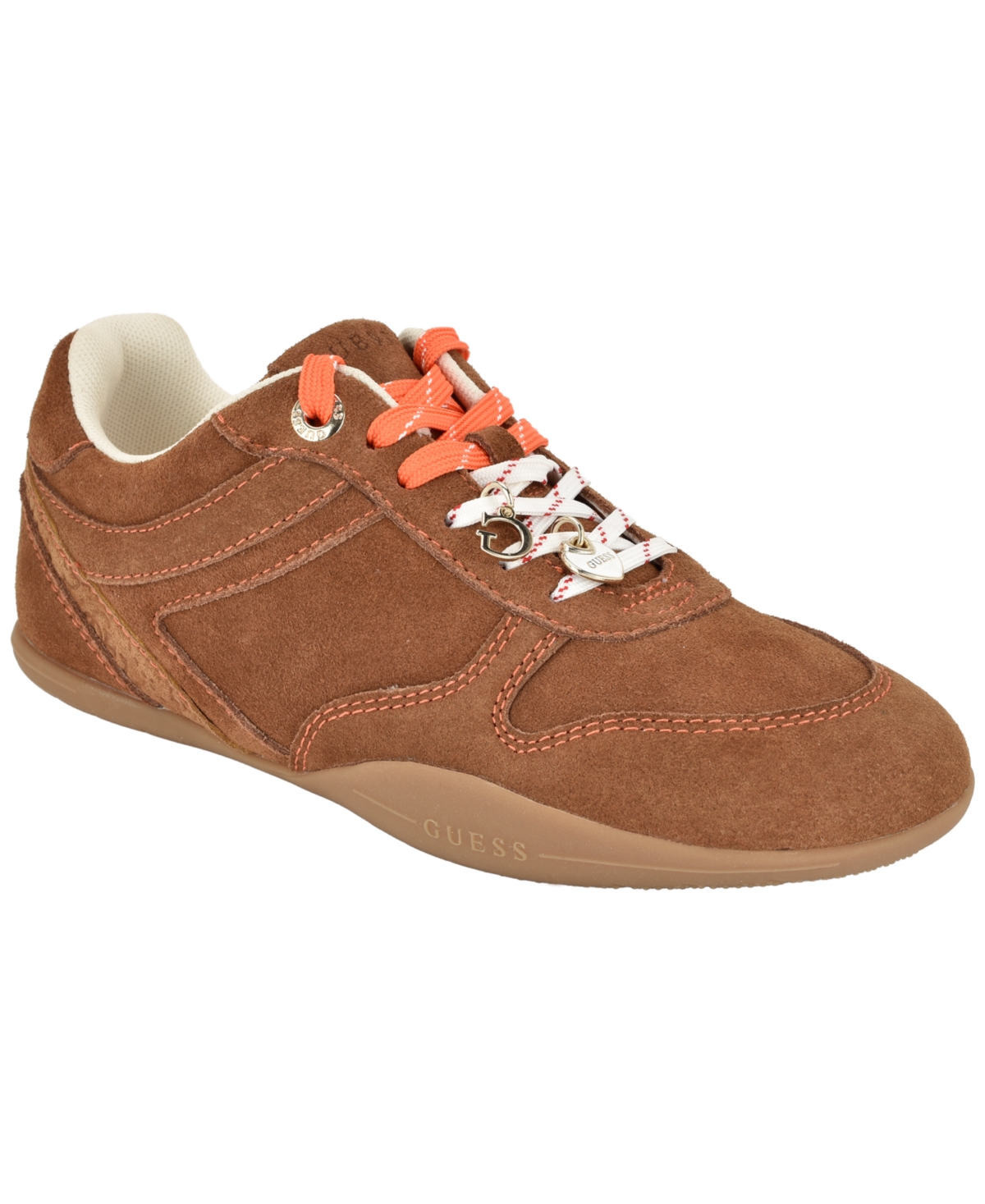 Click here for Guess Womens Besar Charms Contrast Laces Suede Sne... prices