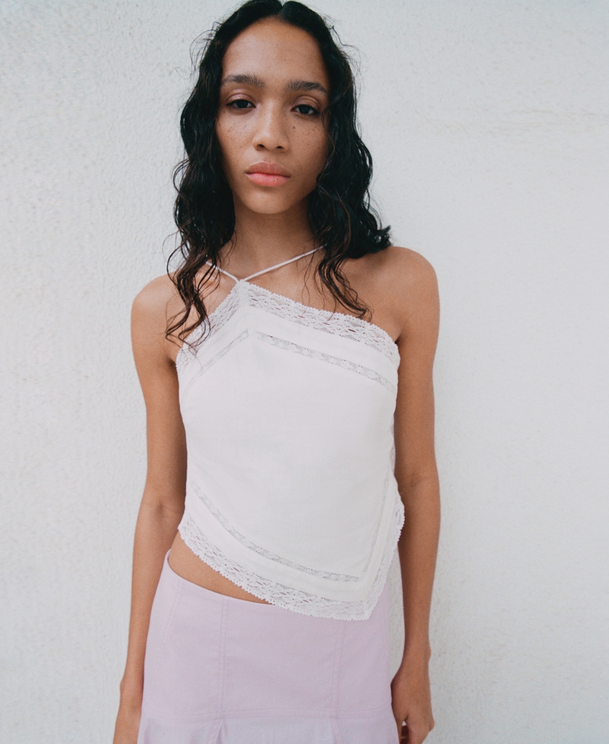 Click here for Mango Womens Lace Details Linen Top - Off White prices