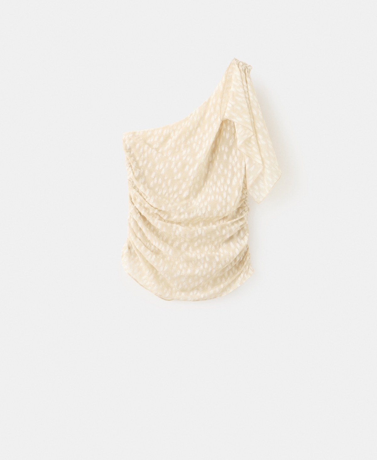 Click here for Mango Womens Asymmetric Ruched Top - Ecru prices