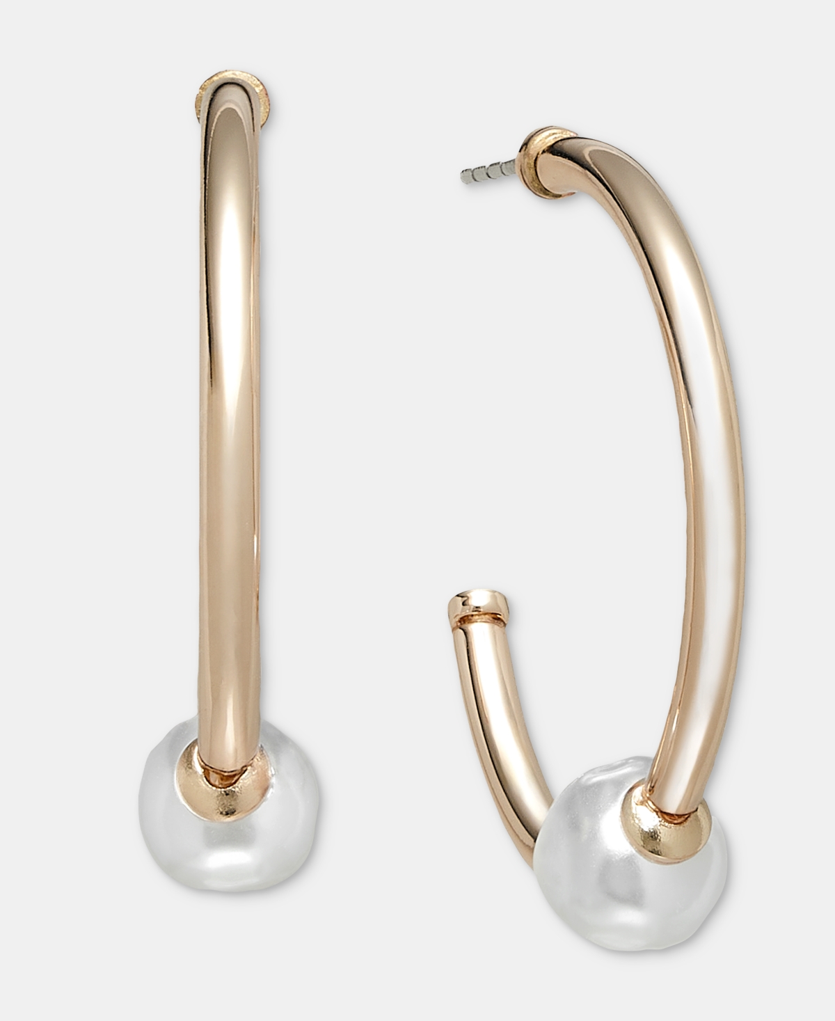 Click here for On 34th Medium Imitation Pearl C-Hoop Earrings  1.... prices