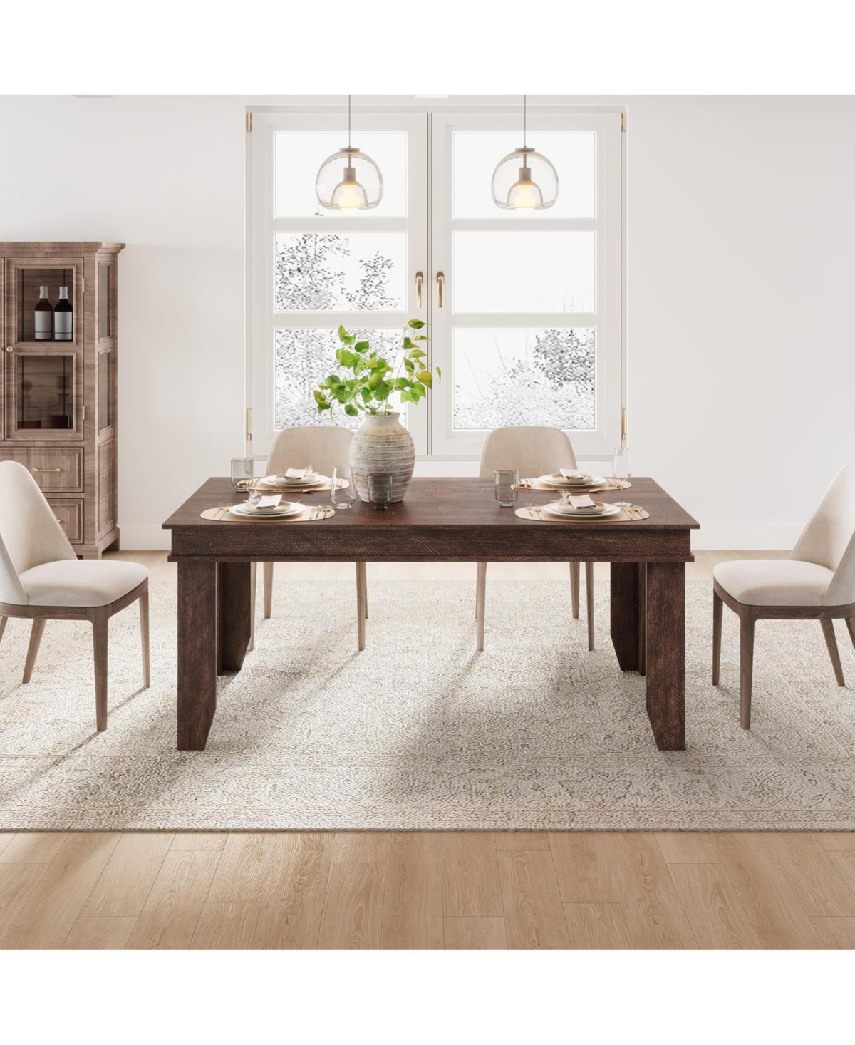 Click here for gaomon 63 in Long Kitchen Farmhouse Dining Table f... prices