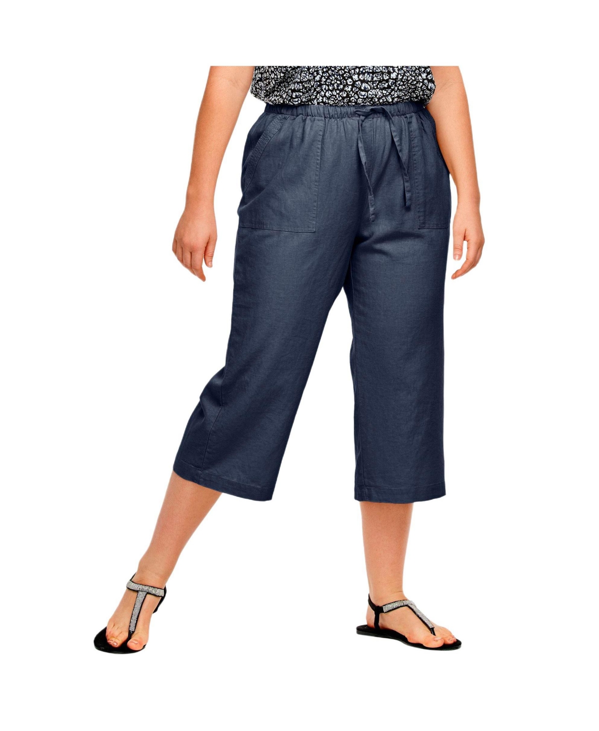 Click here for ellos Womens Linen-Blend Drawstring Elastic Waist... prices